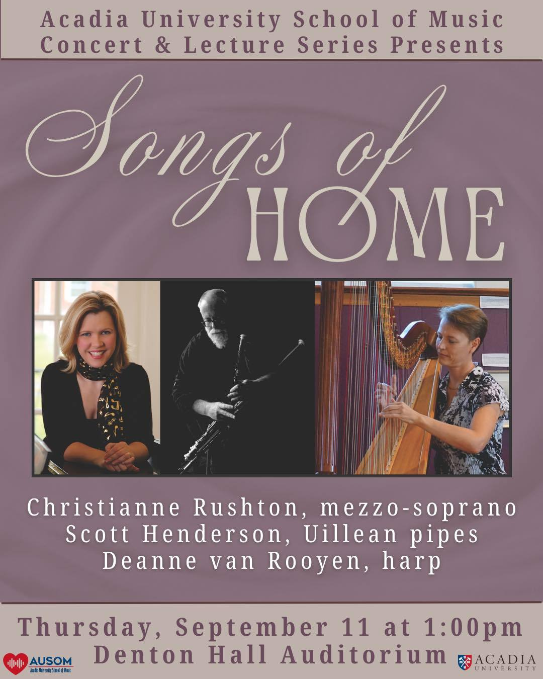 Acadia School of Music Concert & Lecture Series presents "Songs of Home ...