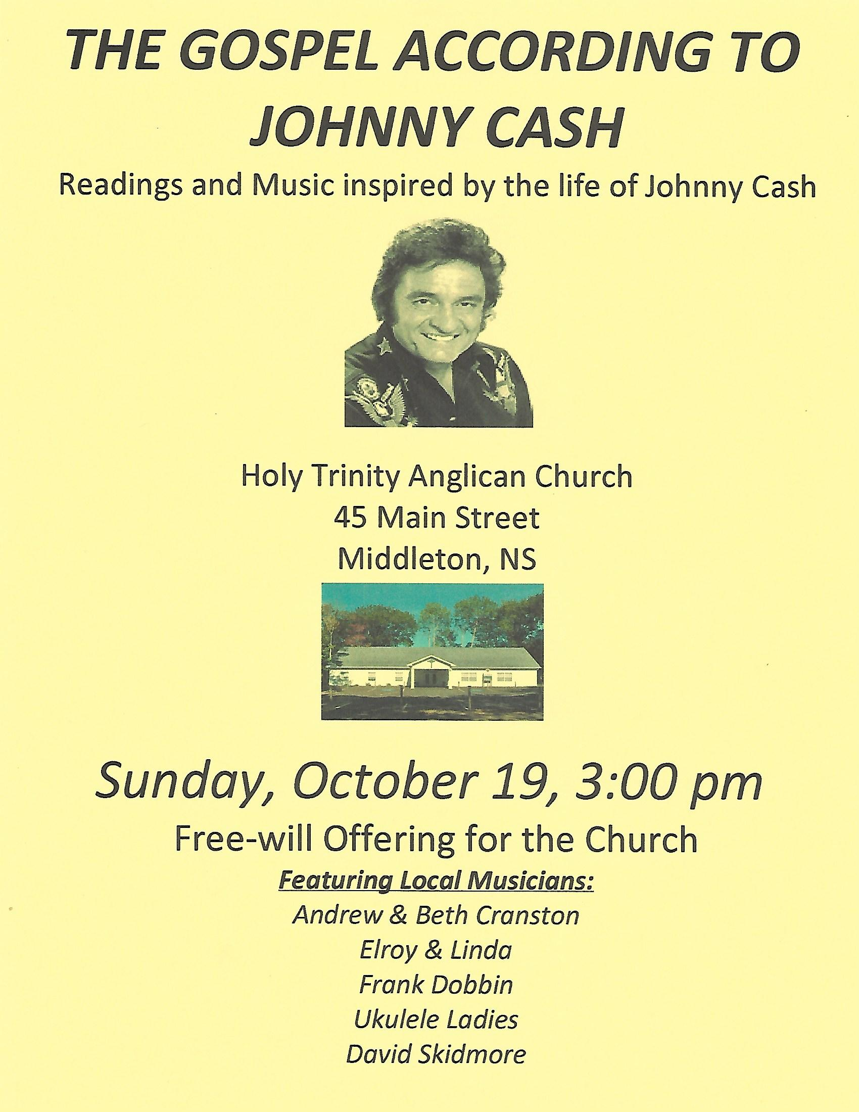 The Gospel According to Johnny Cash at Holy Trinity Anglican Church ...