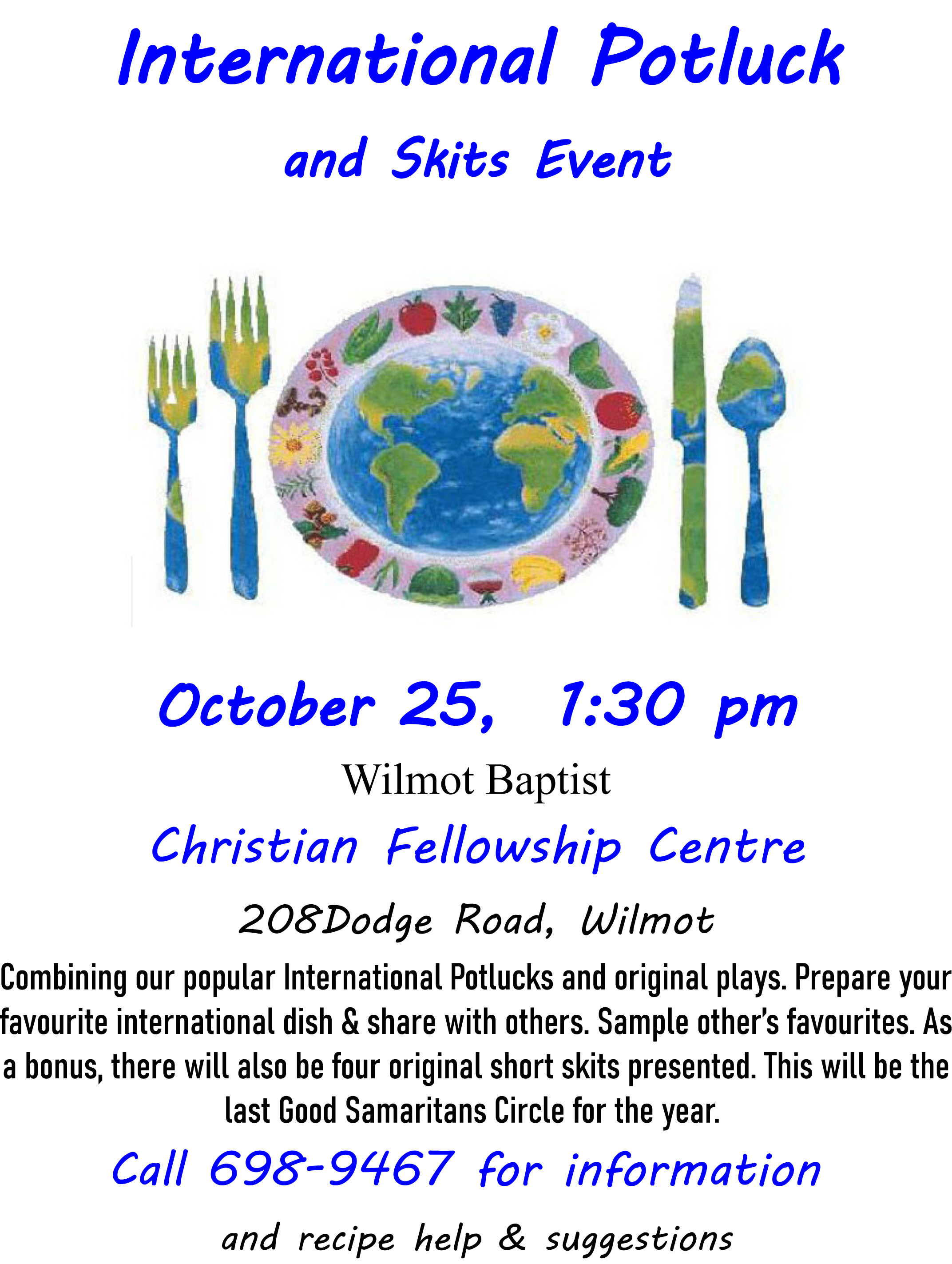 International Potluck & Skits Event at Christian Fellowship Centre ...