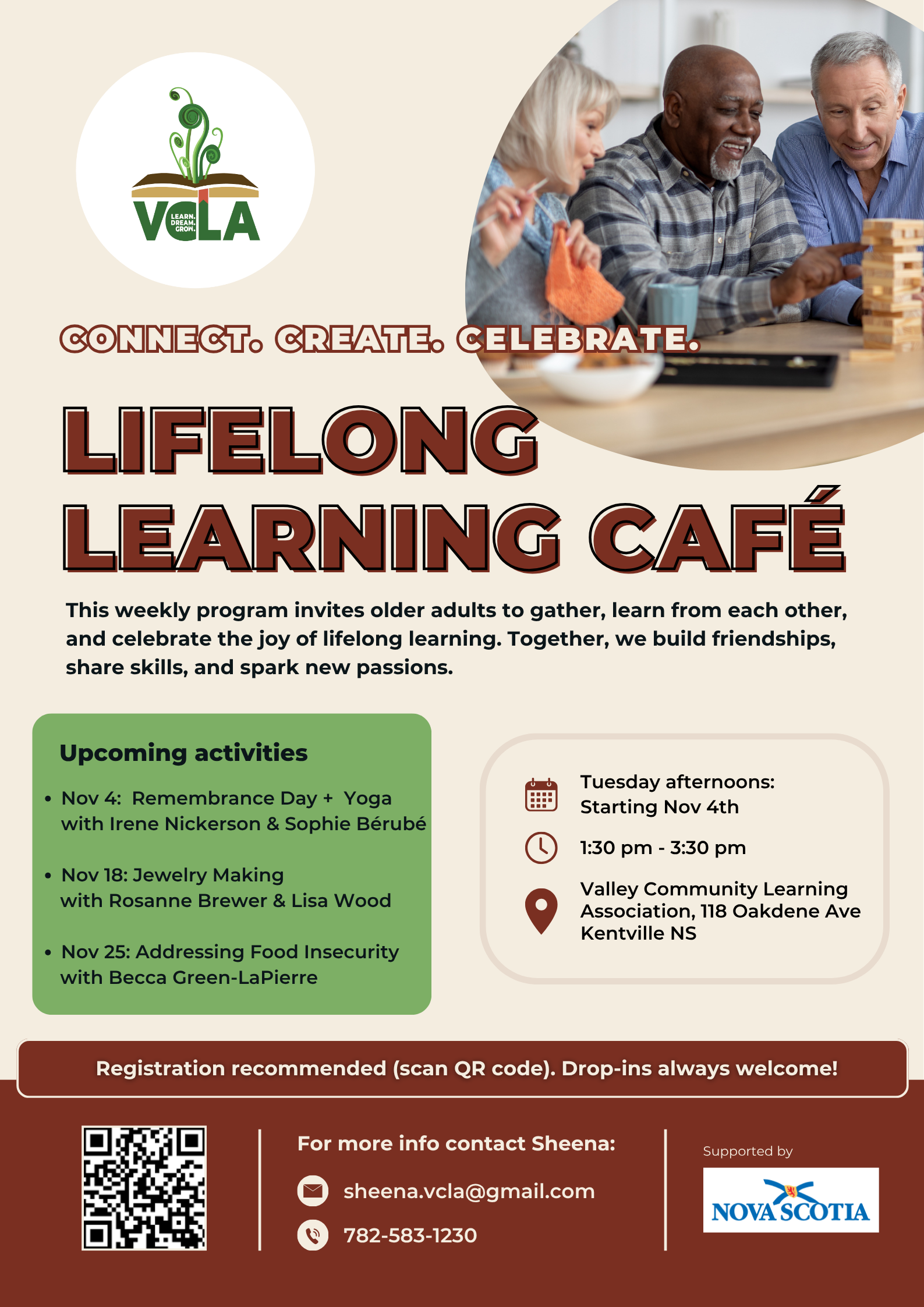Lifelong Learning Cafe at VCLA Community Hub, Kentville (November 25 ...