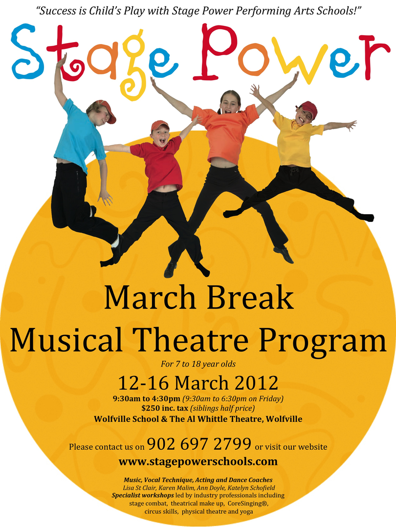 March Break Musical Theatre Program at Wolfville School, Wolfville ...