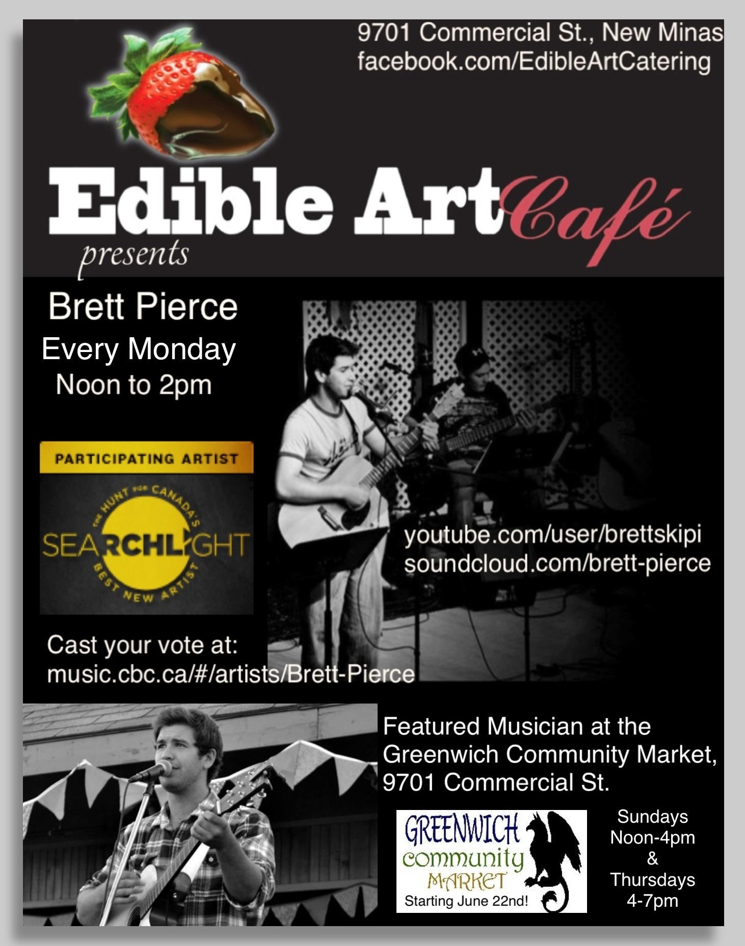 Brett Pierce at Edible Art Café, New Minas (June 9, 2014 12pm)