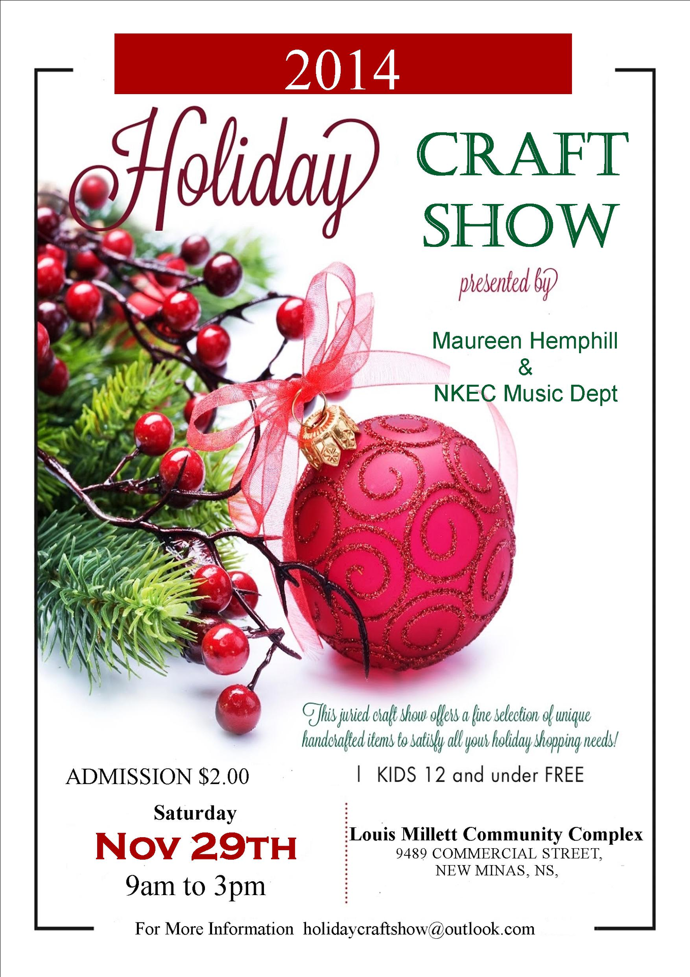 Holiday Craft Show at Louis Millett Community Complex, New Minas ...