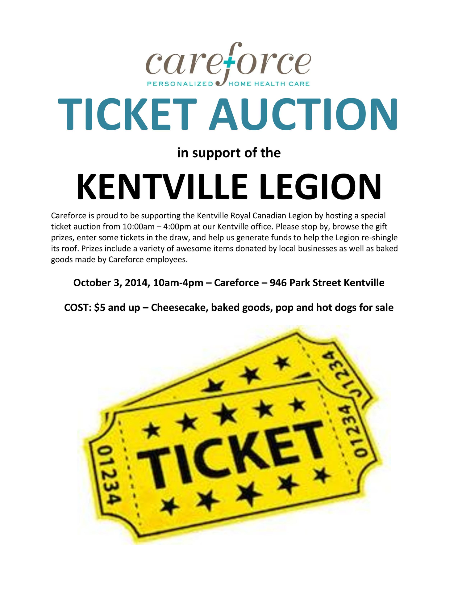 Ticket Auction for Kentville Legion at Careforce Home Care Limited ...