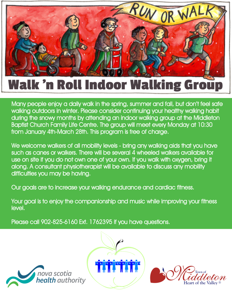 Walk 'n Roll Indoor Walking Group at Baptist Church, Middleton (January ...