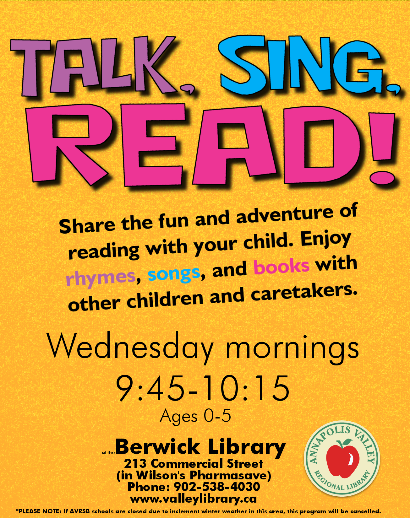 Talk Sing Read! Storytime at Berwick and District Library, Berwick ...