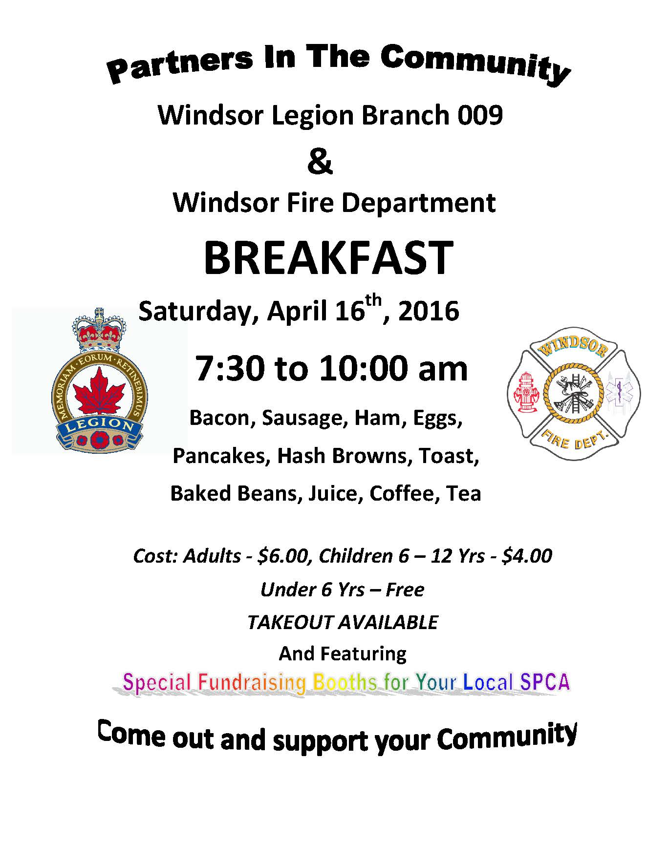 Community Breakfast at Royal Canadian Legion, Windsor (April 16, 2016 7 ...
