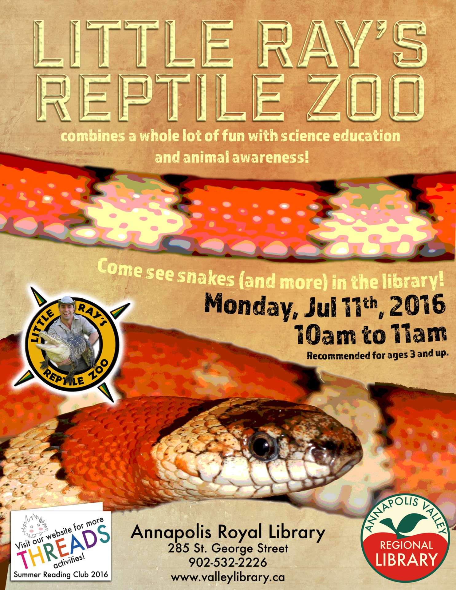 Little Ray's Reptiles at Annapolis Royal Library, Annapolis Royal (July ...