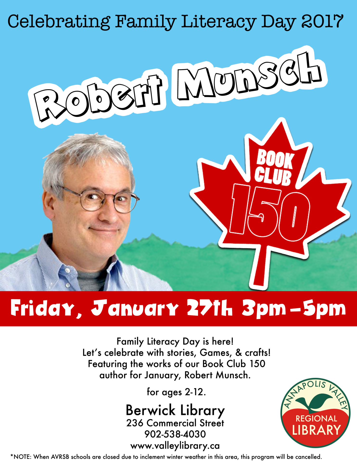 Family Literacy Day: Celebrating Robert Munsch at Berwick and District ...