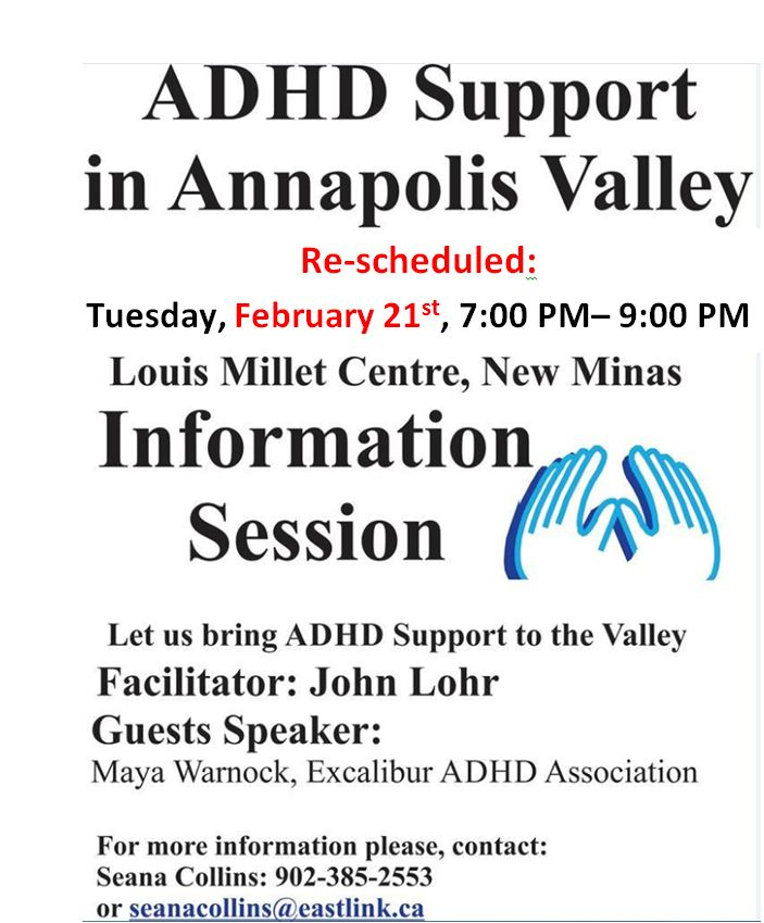ADHD Information Session at Louis Millett Community Complex, New Minas ...