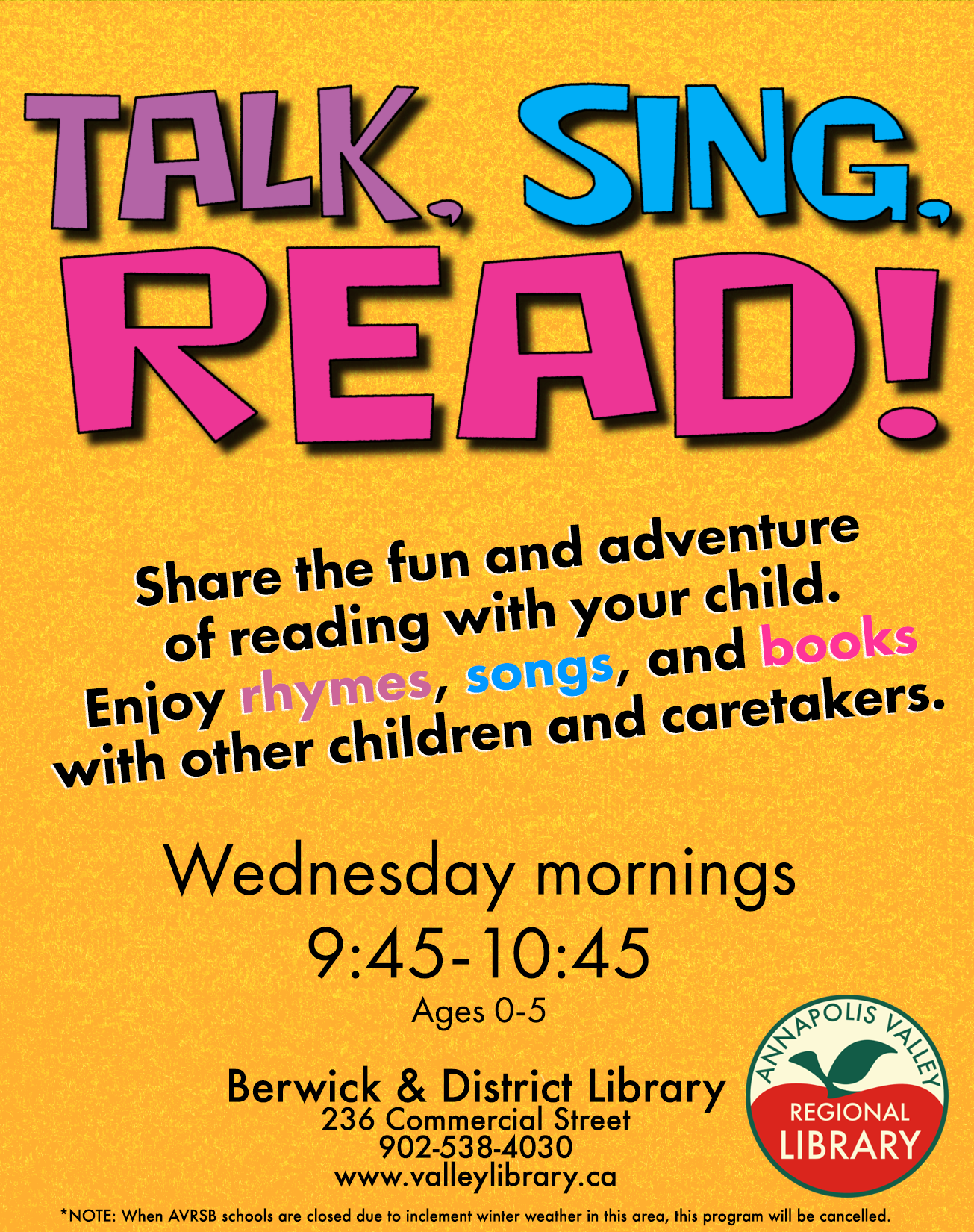 Talk Sing Read! Storytime at Berwick and District Library, Berwick ...