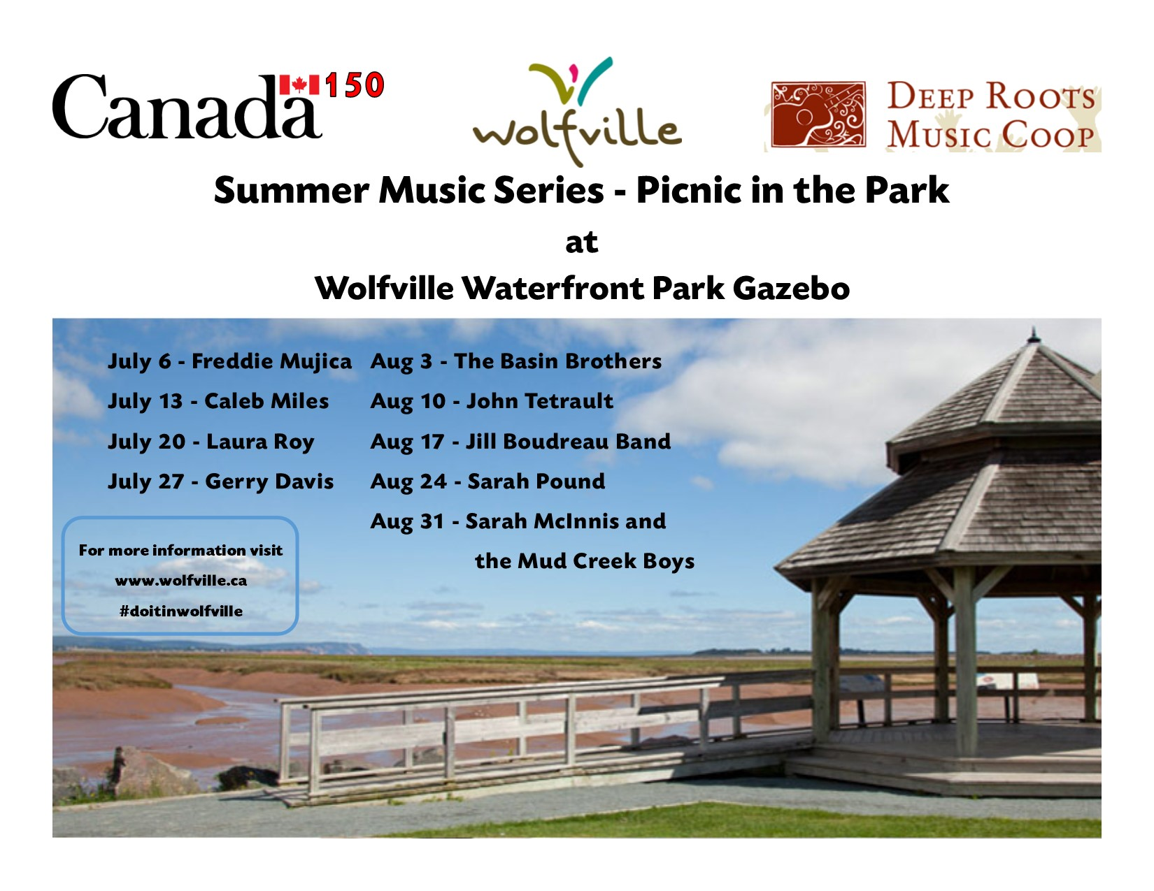 Caleb Miles at Waterfront Park, Wolfville (July 13, 2017 6:30pm)