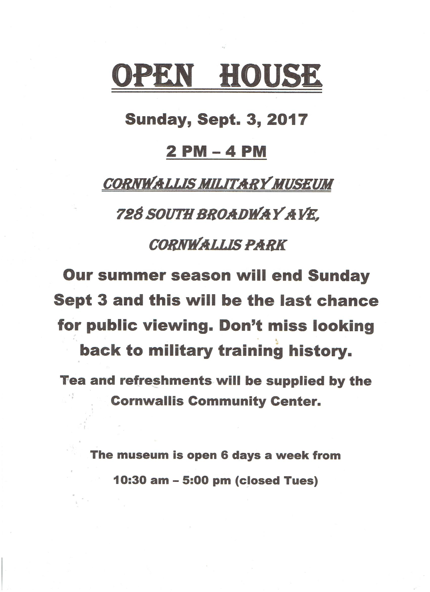 Cornwallis Military Museum open house at Military Museum, Cornwallis ...