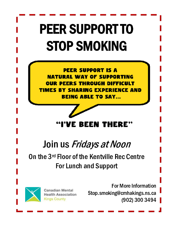 Peer Support to Quit Smoking at Recreation Centre, Kentville (November ...