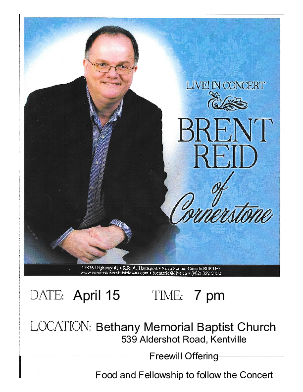 Brent Reid of Cornerstone Ministries at Bethany Memorial Baptist Church ...