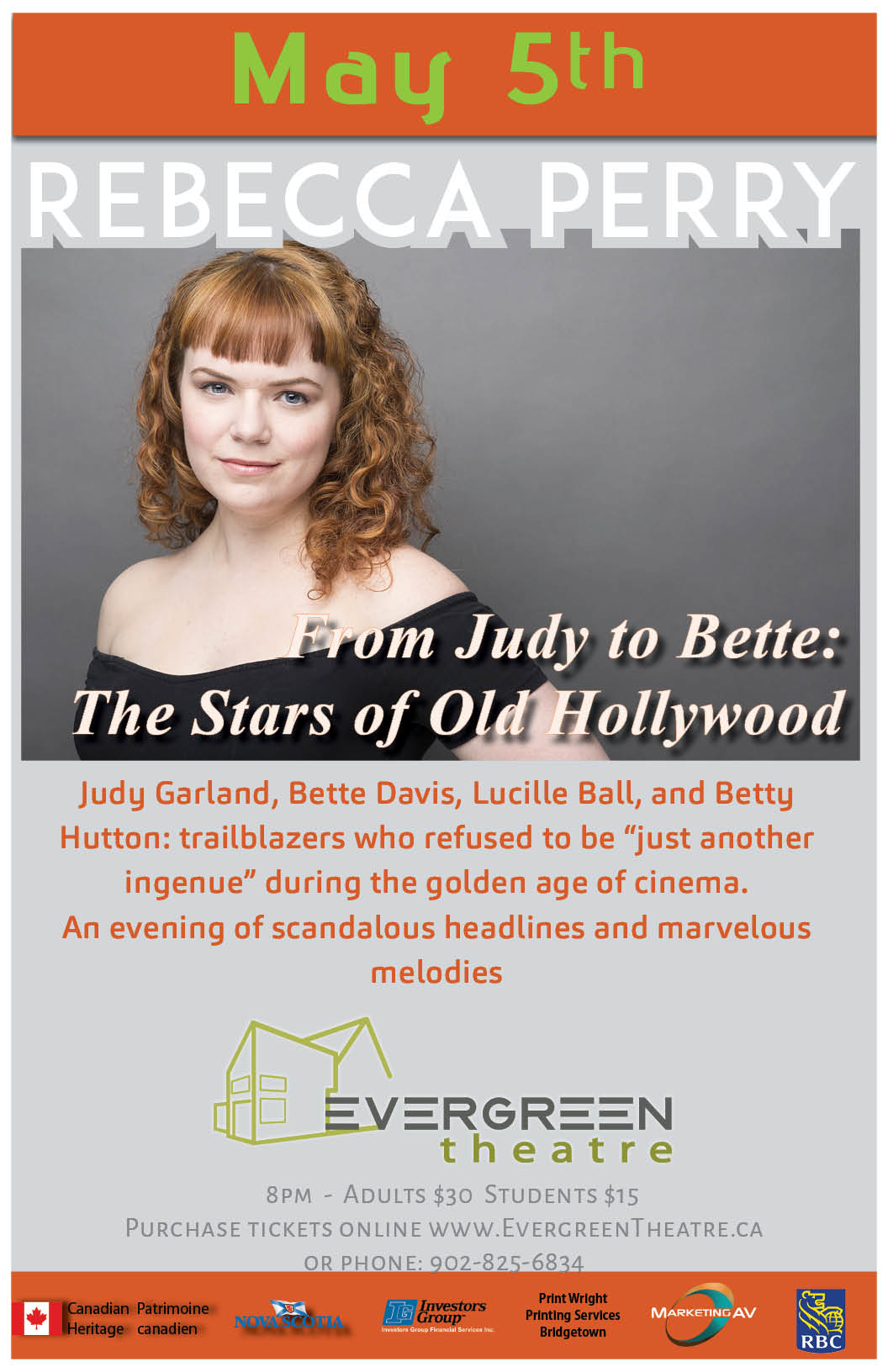 Rebecca Perry at Evergreen Theatre, Margaretsville (May 11, 2018 8pm)