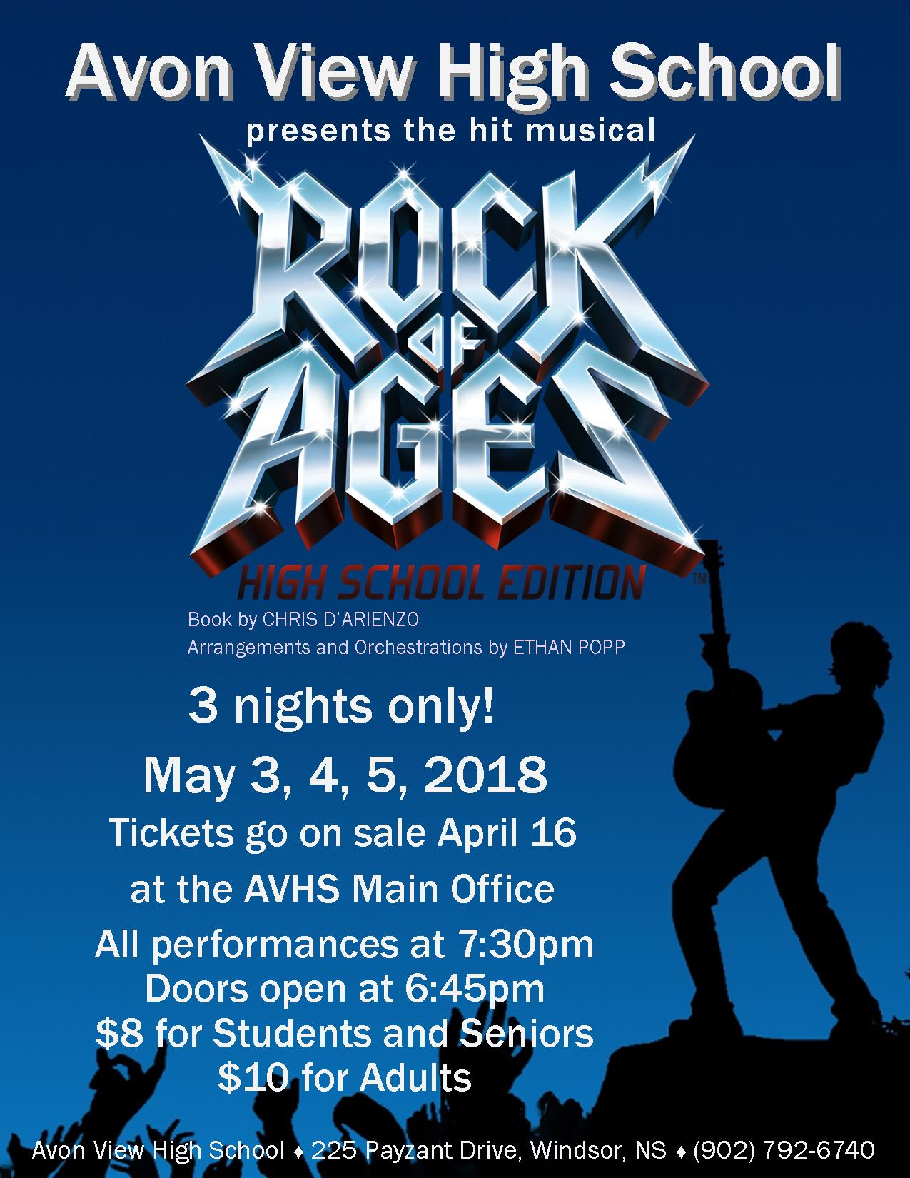 Rock of Ages, The Musical at Avon View High School, Windsor (May 5 ...