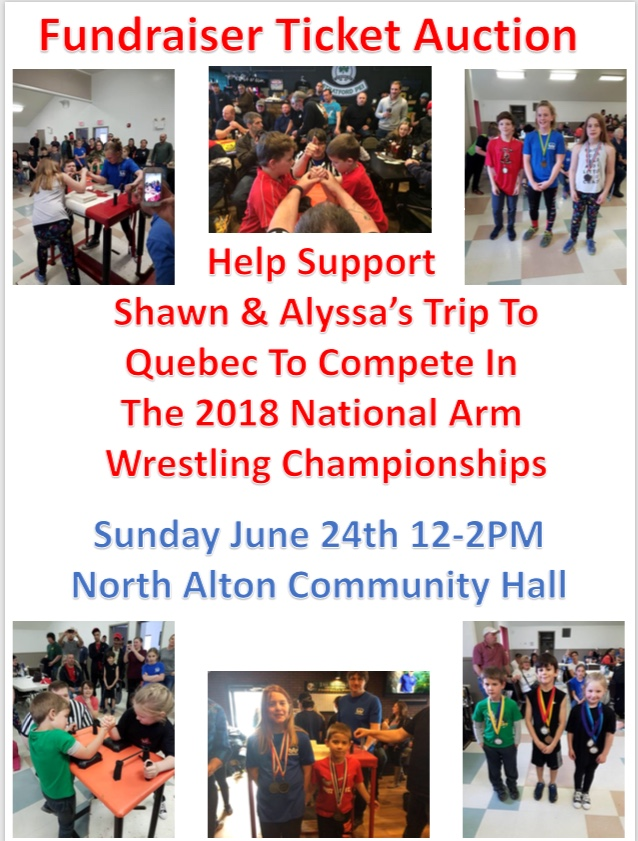 Ticket Auction at Community Hall, North Alton (June 24, 2018 12pm)
