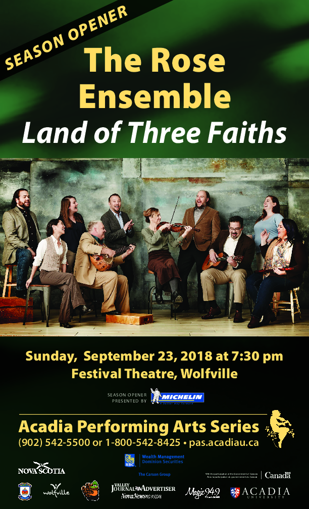 The Rose Ensemble in Concert at Festival Theatre, Wolfville (September ...