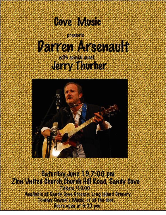 Darren Arsenault with Jerry Thurber at Zion United Church, Sandy Cove ...