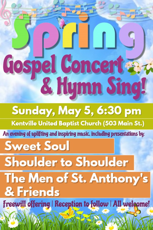 Spring Gospel Concert and Hymn Sing at United Baptist Church, Kentville ...