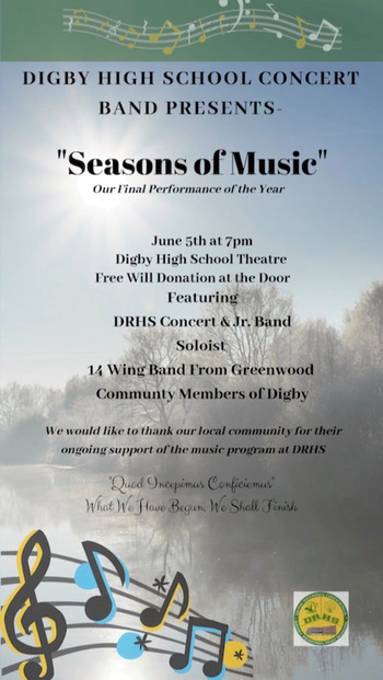 Season of Music at Digby Regional High School, Digby (June 5, 2019 7pm)