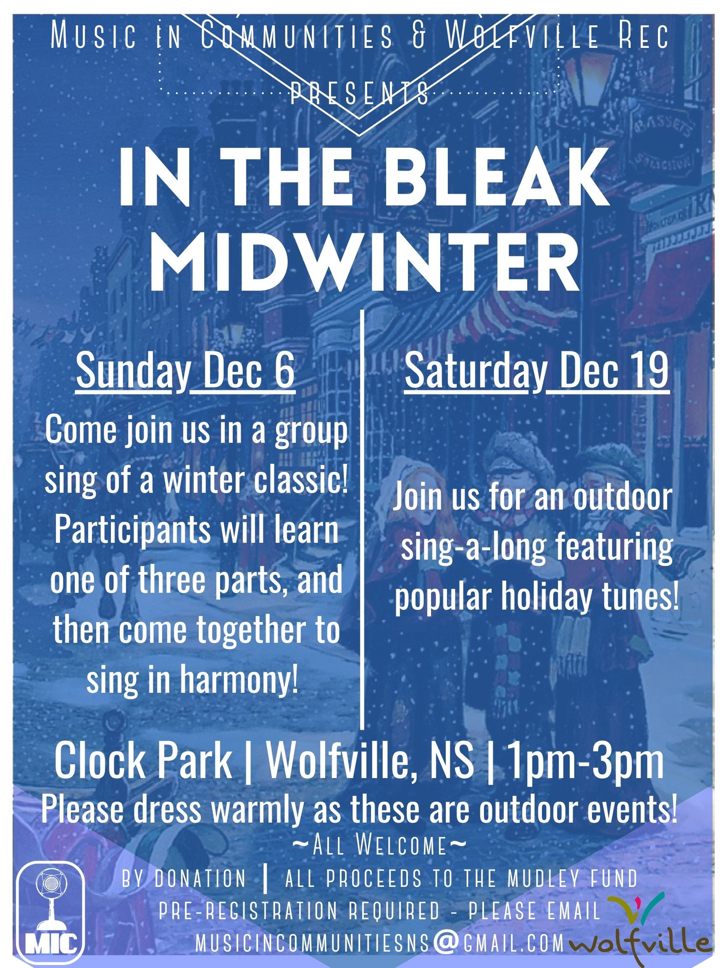 Holiday Singalong at Clock Park, Wolfville (December 19, 2020 1pm)