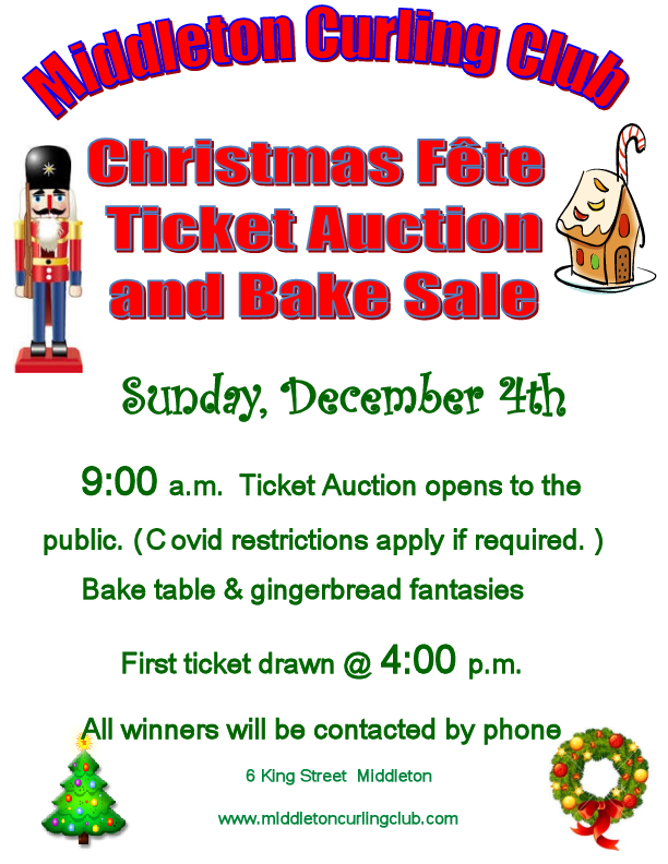 Christmas Ticket Auction at Curling Club, Middleton (December 4, 2022 9am)