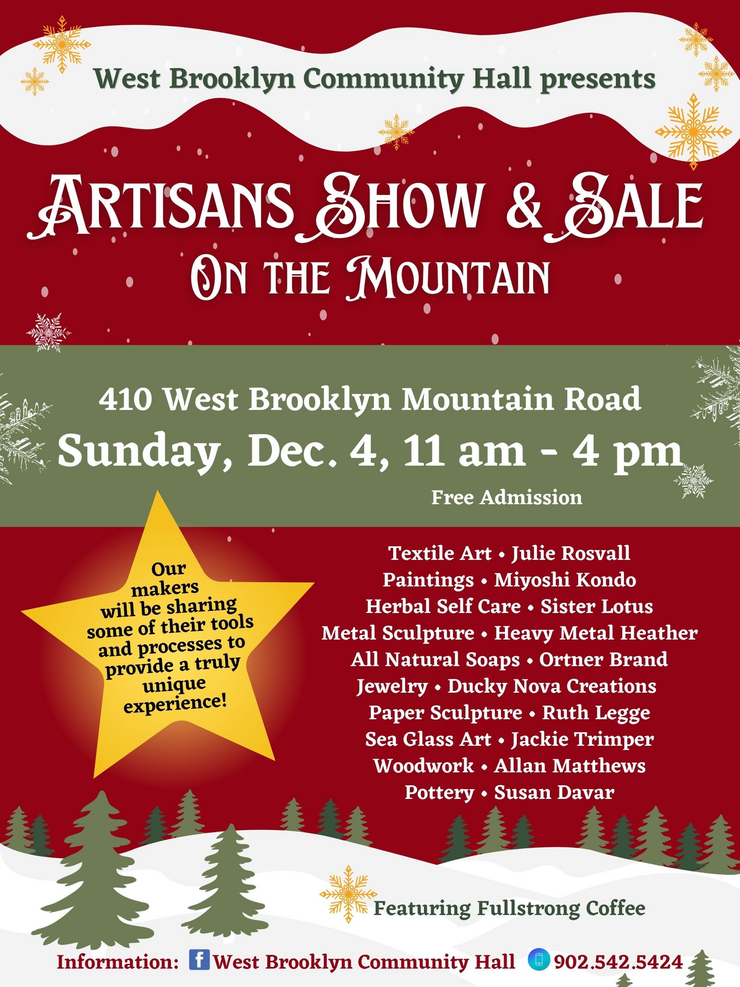 Artisans Show & Sale at Community Hall, West Brooklyn (December 4, 2022 ...