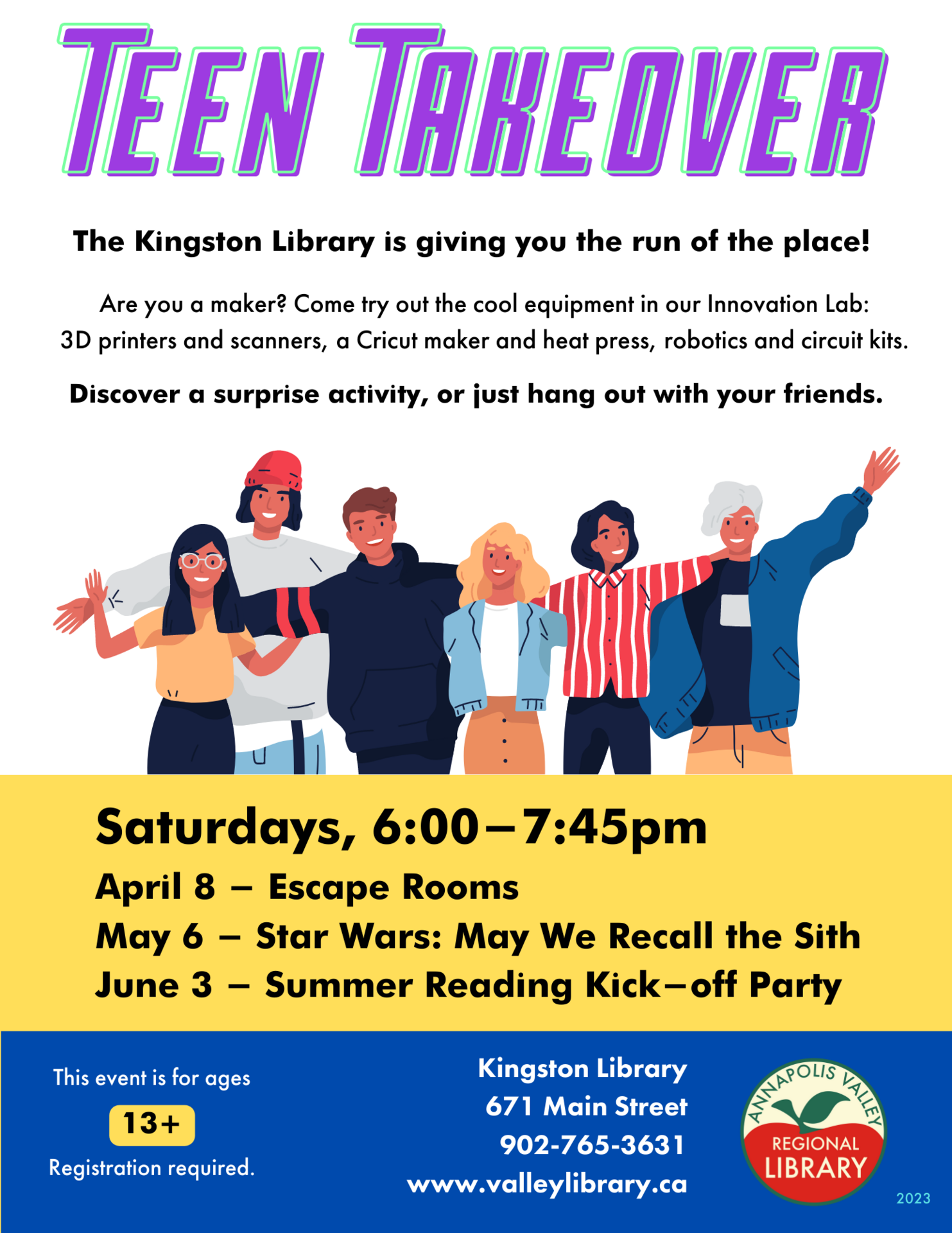 Teen Takeover at Kingston Library, Kingston (June 3, 2023 6pm)