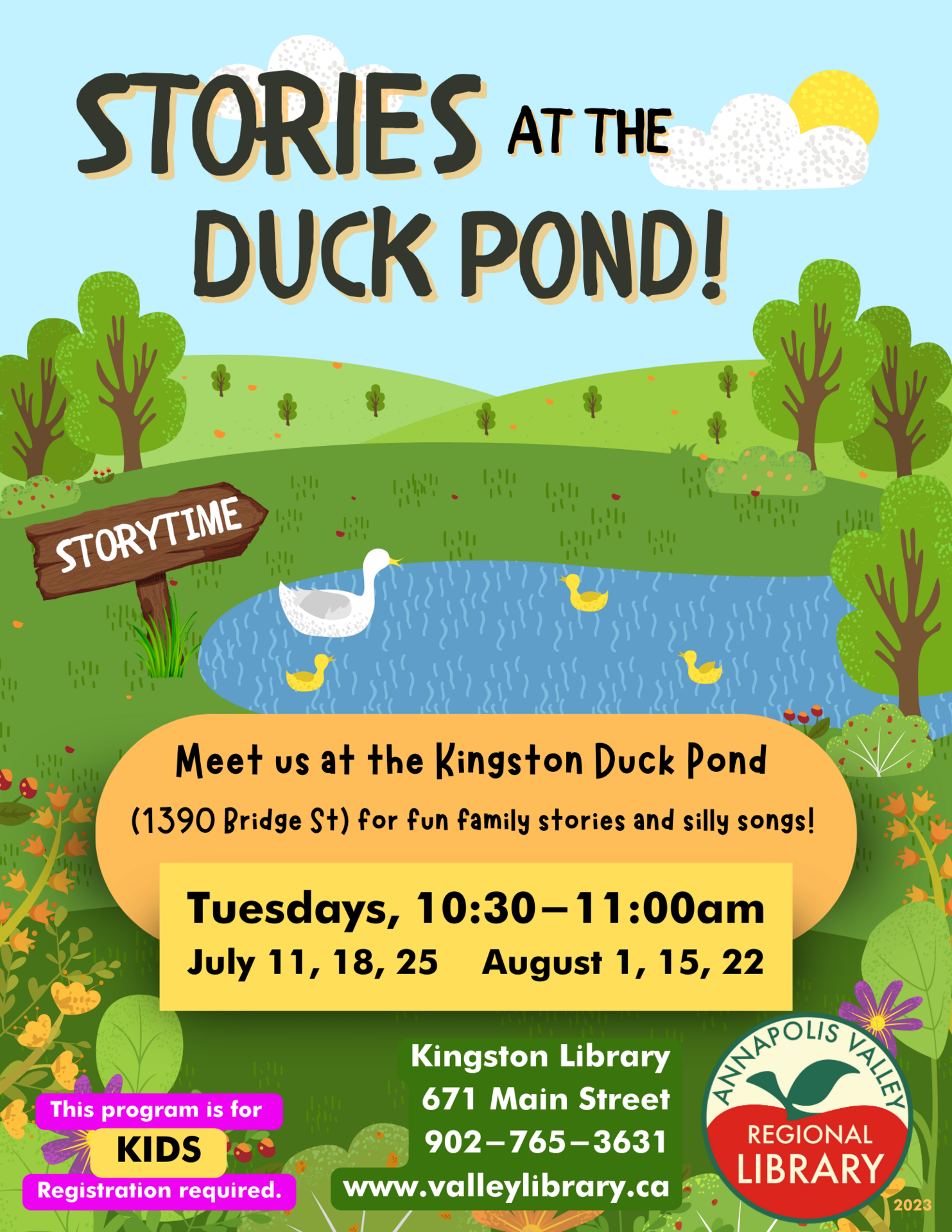Stories at the Duck Pond at Stronach Park, Kingston (July 11, 2023 10:30am)