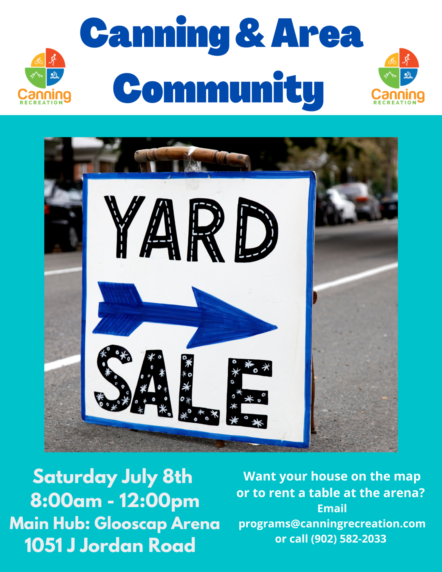 Community Yard Sale at Glooscap District Arena, Canning (July 8, 2023 8am)