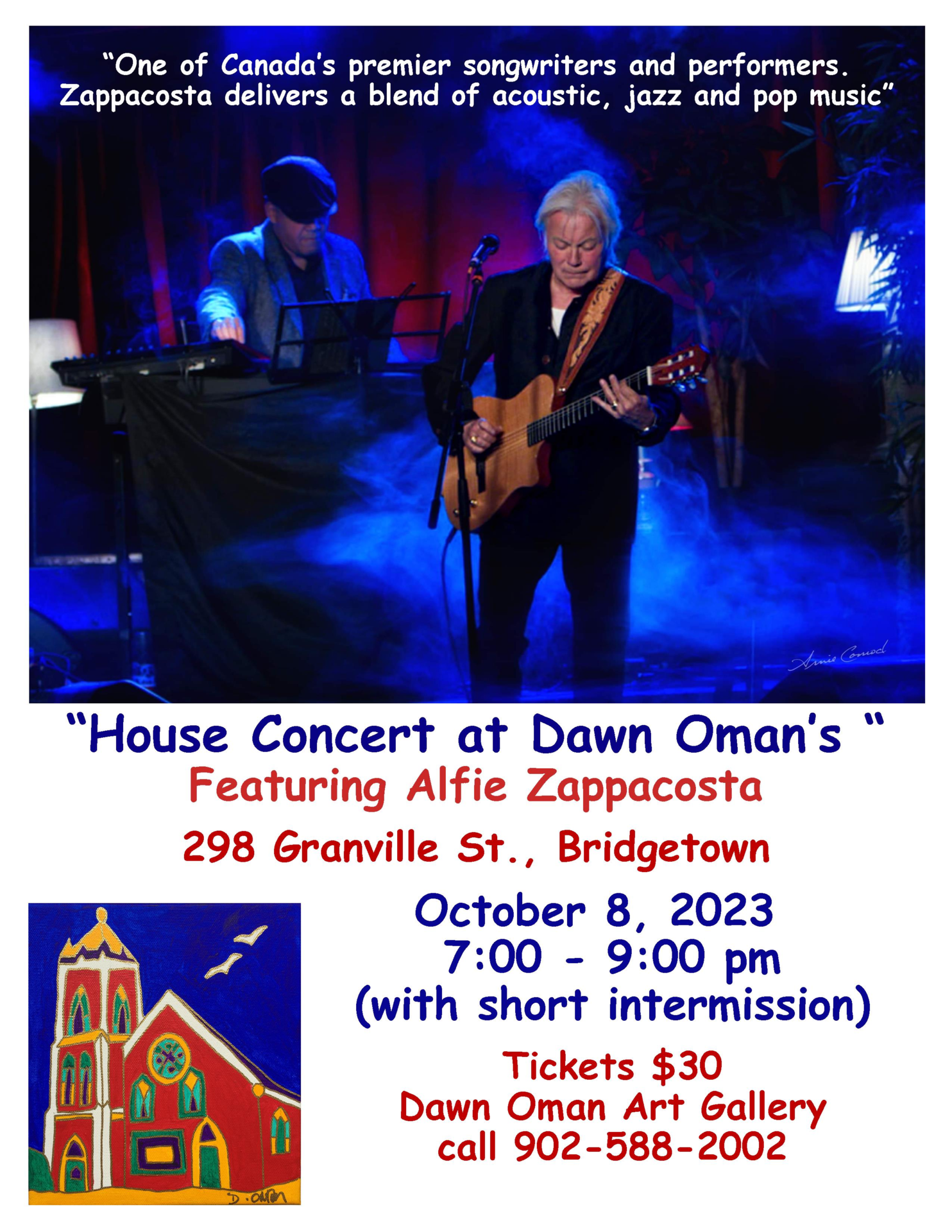 Alfie Zappacosta at Dawn Oman Art Gallery, Bridgetown (October 8, 2023 7pm)