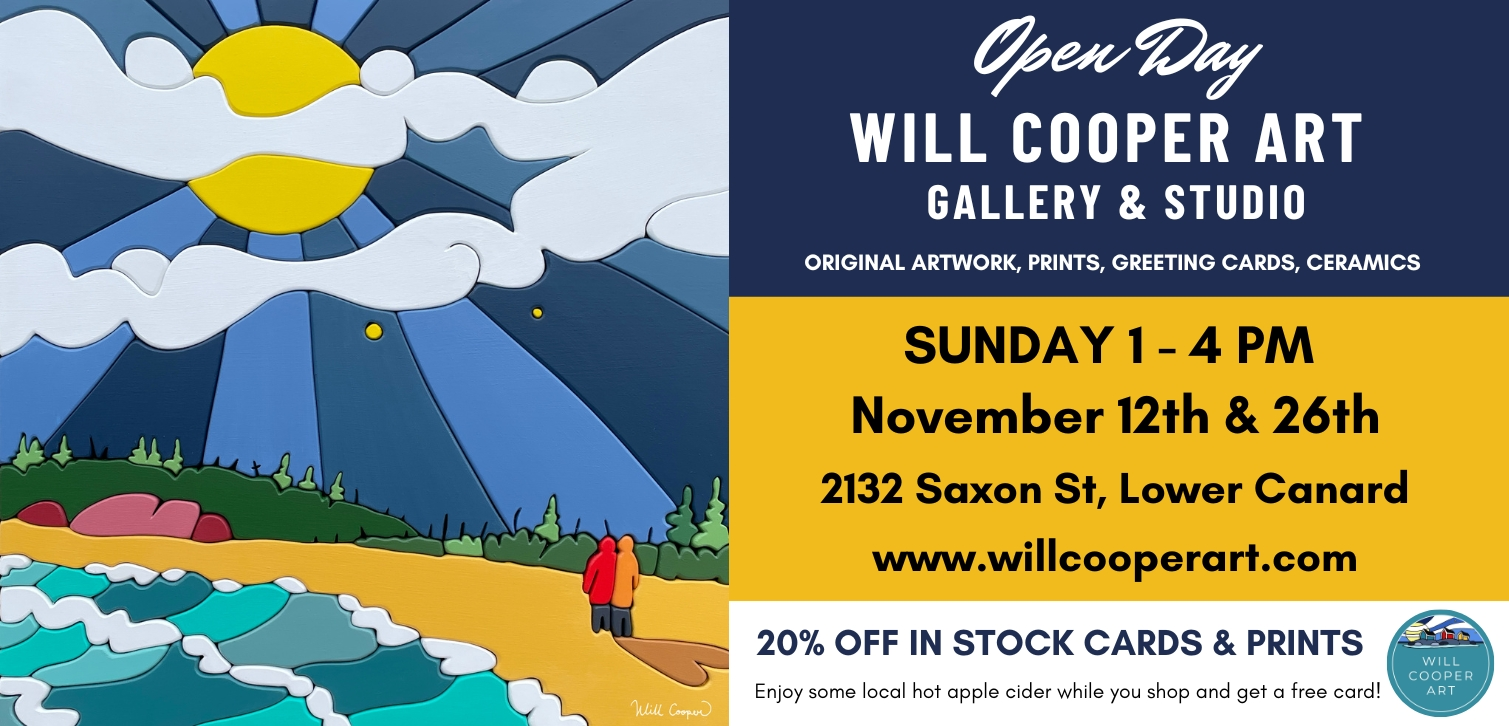 Will Cooper Art Gallery Open Day at Will Cooper Art, Port Williams (November 26, 2023 1pm)