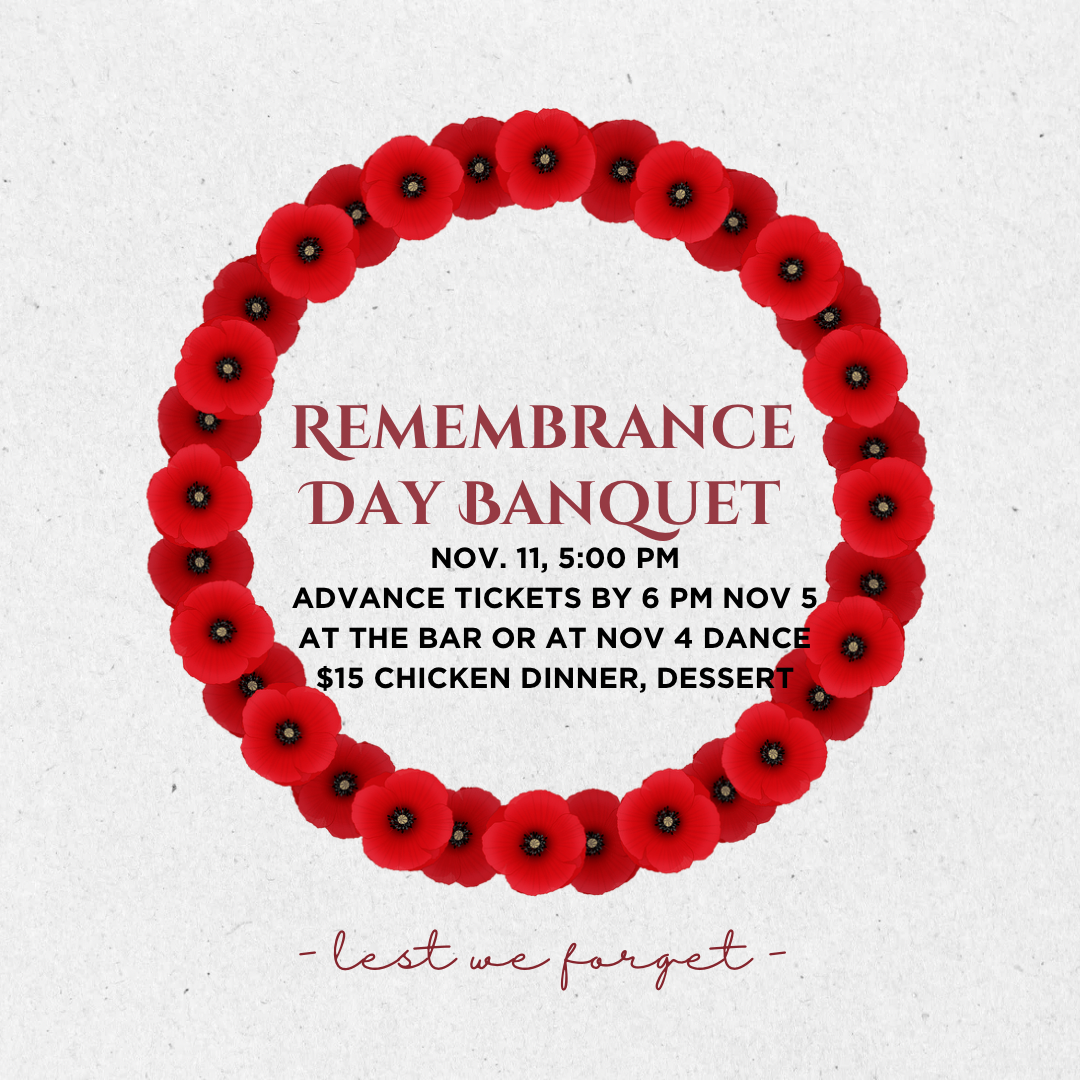 Remembrance Day Dinner at Royal Canadian Legion, Kentville (November 11 ...
