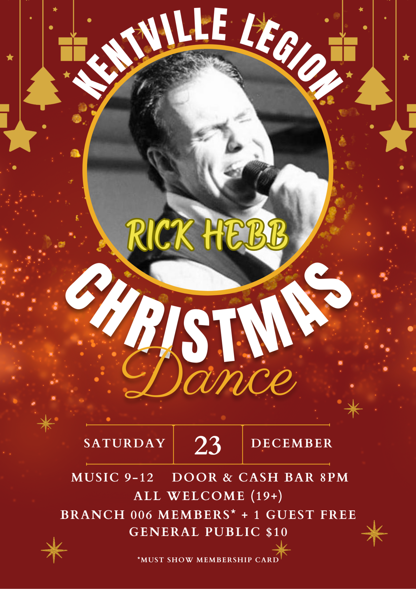 Christmas Dance at Royal Canadian Legion, Kentville (December 23, 2023 9pm)