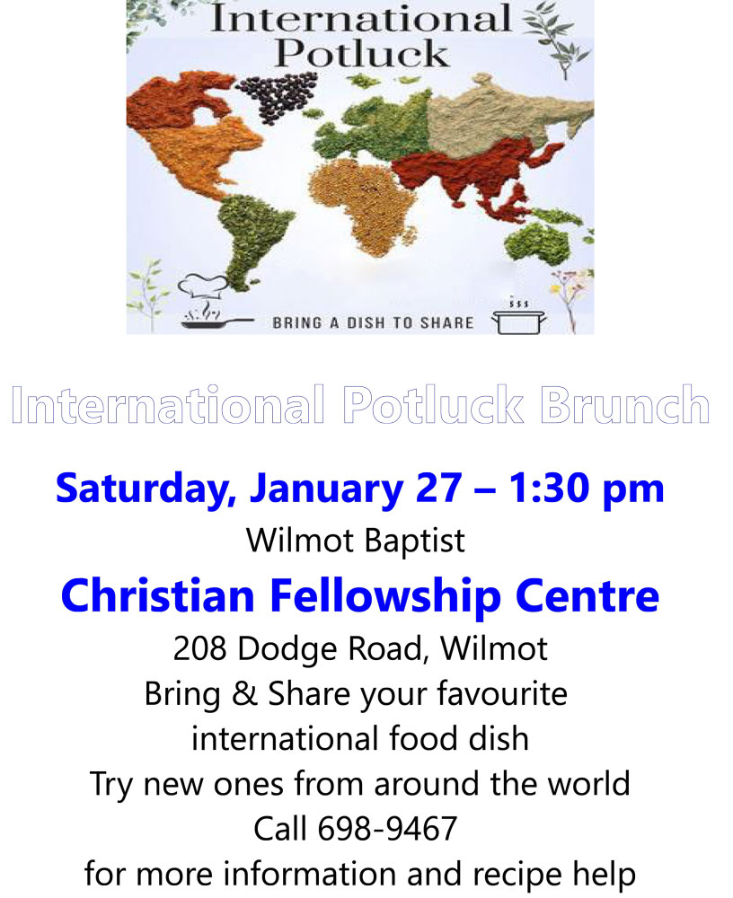 International Potluck at Christian Fellowship Centre, Wilmot (January ...