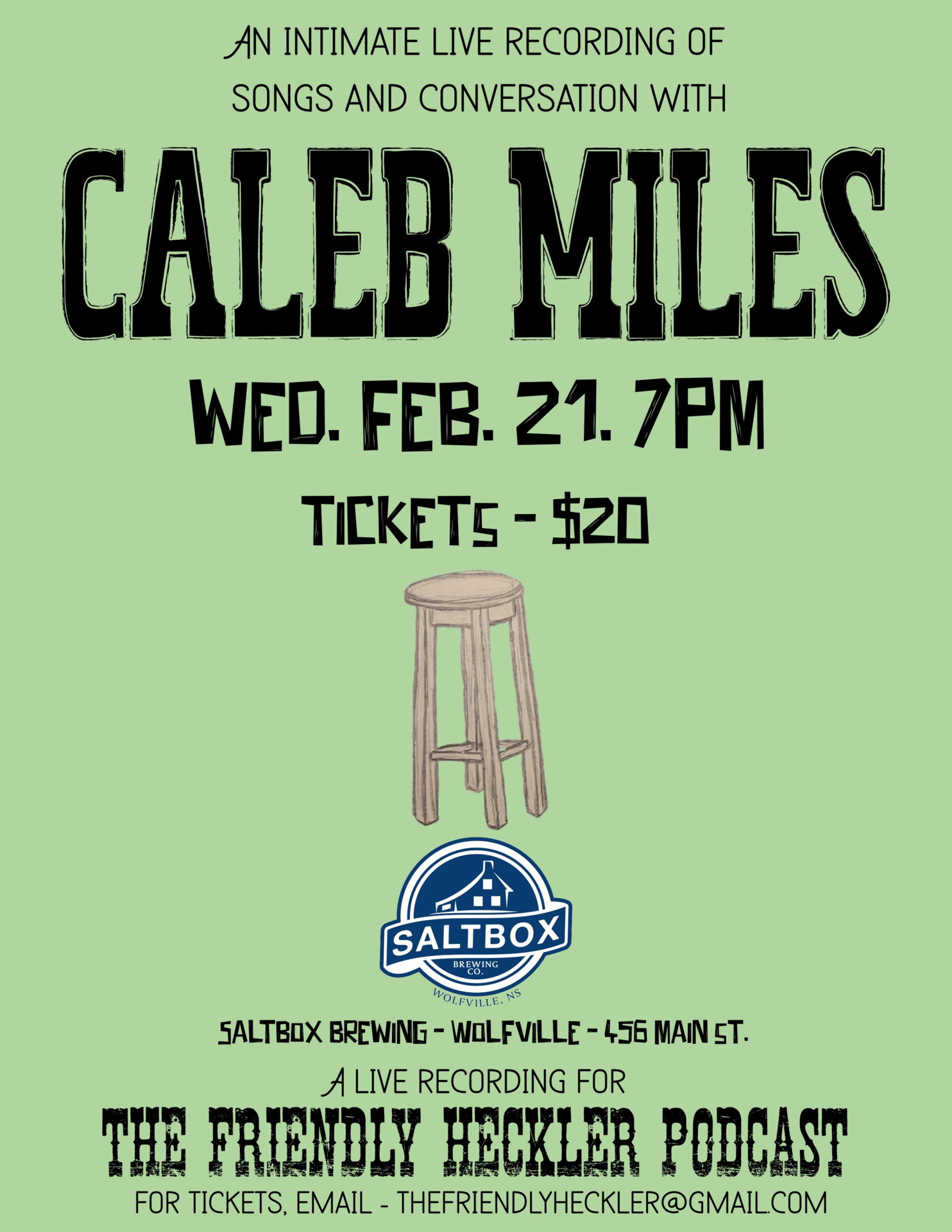 The Friendly Heckler Live with Caleb Miles at Saltbox Brewery ...