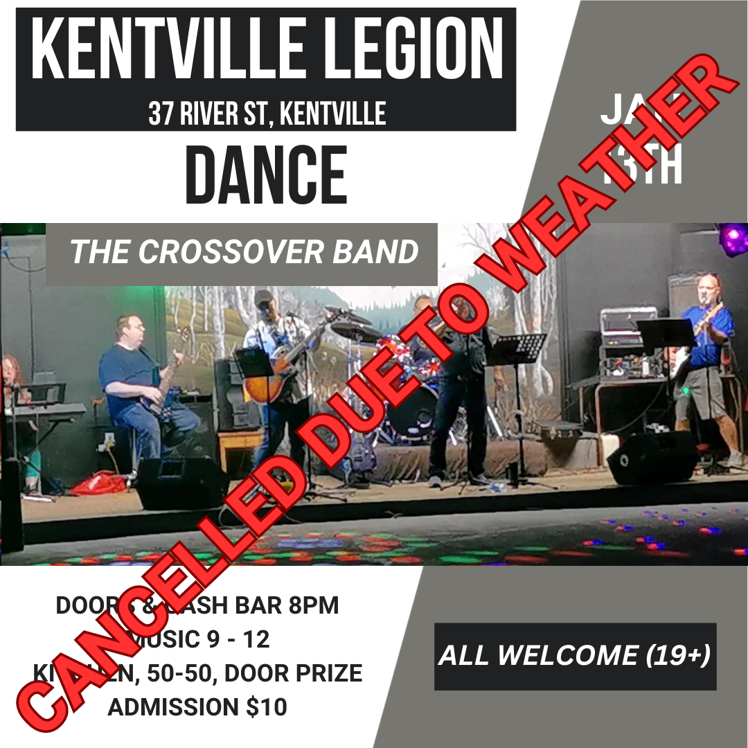 Dance: The Crossover Band CANCELLED at Royal Canadian Legion, Kentville ...