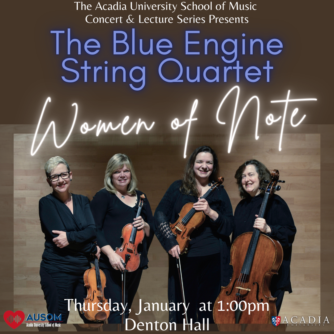 Blue Engine Quartet at Harvey Denton Hall, Wolfville (January 25, 2024 1pm)