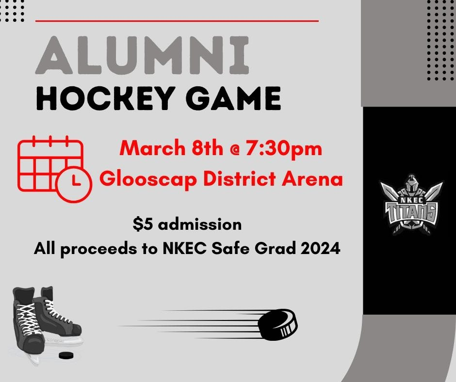 NKEC Alumni Hockey Game Fundraiser at Glooscap District Arena, Canning ...