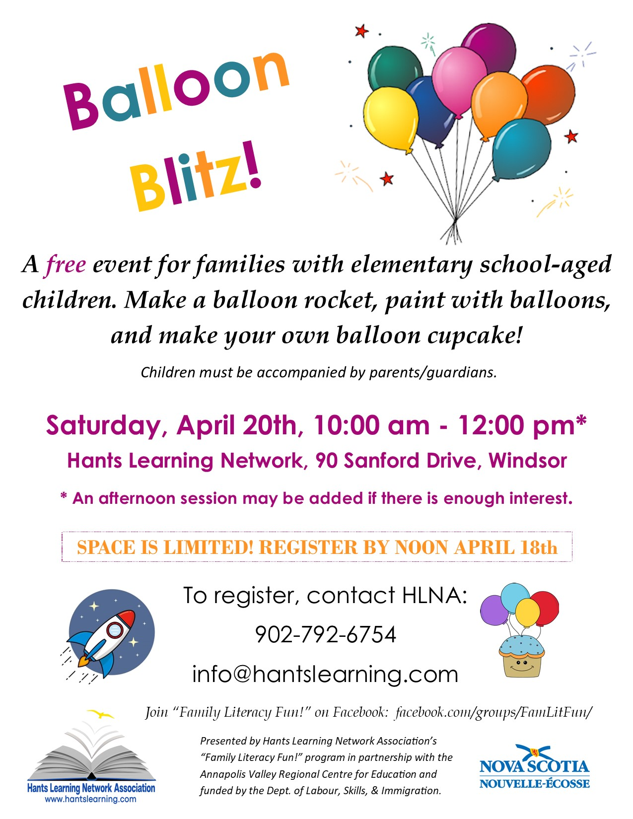 Balloon Blitz at Hants Learning Network Association, Windsor (April 20 ...
