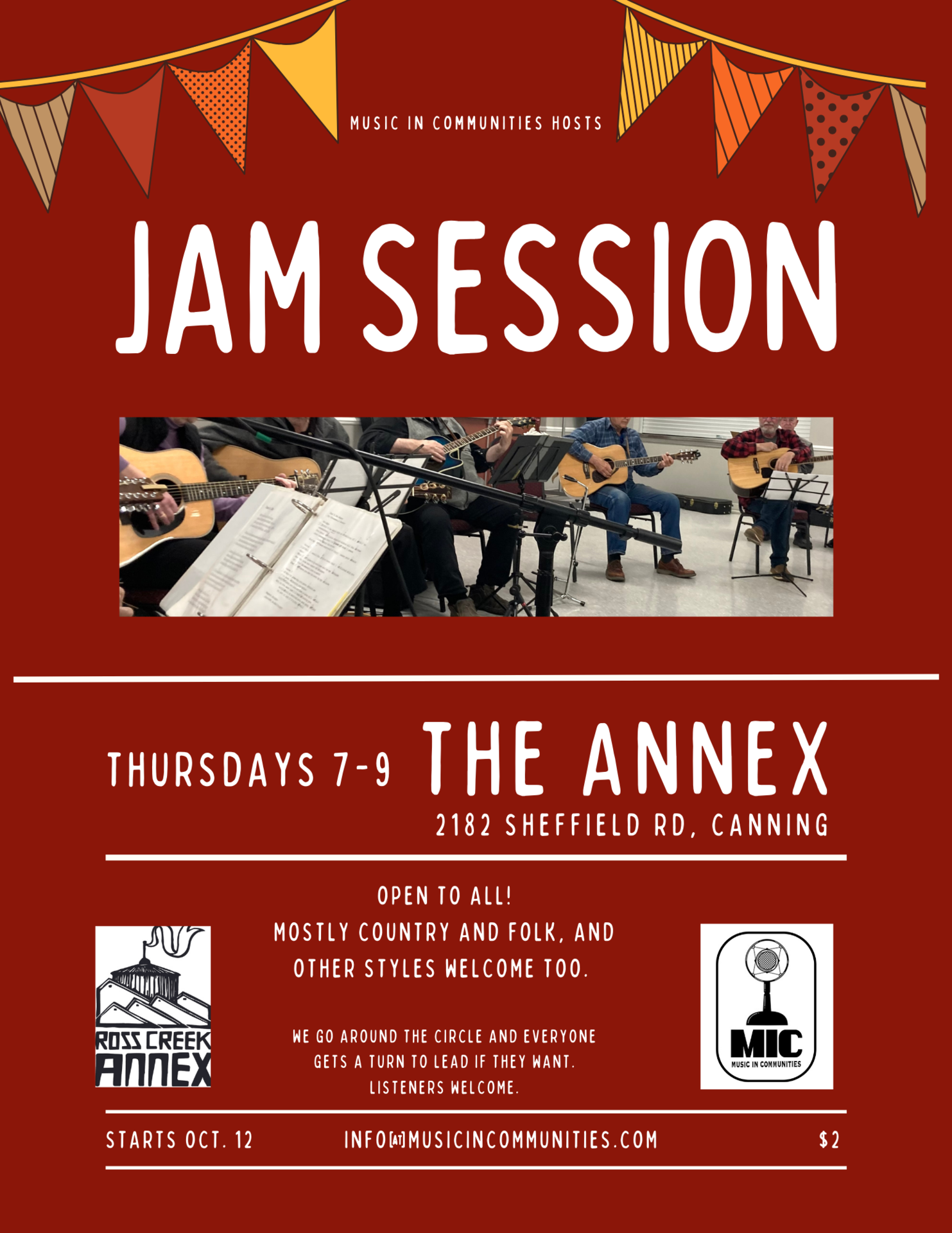 Acoustic Jam Session at Ross Creek Annex, Canning (June 20, 2024 7pm)