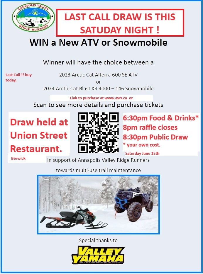 Win an ATV or Snowmobile Fundraiser at The Union Street, Berwick (June ...