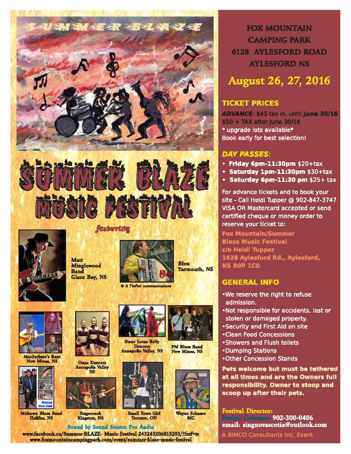 Summer Blaze Music Festival at Fox Mountain Camping Park, Aylesford ...